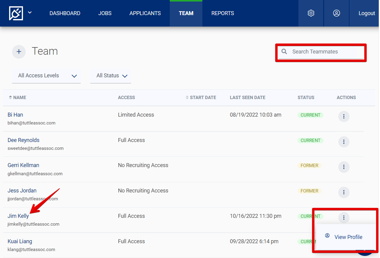 Changing a user's access level (permissions)